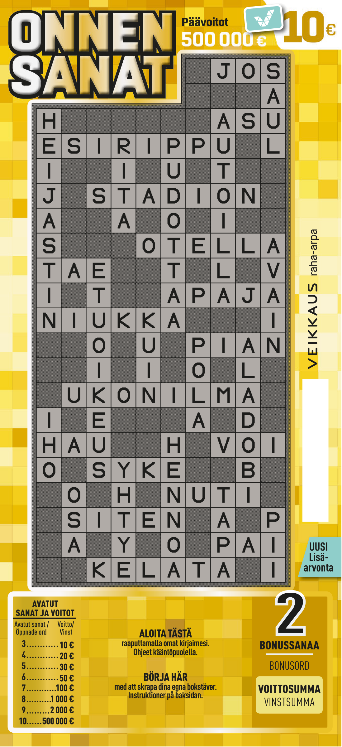 Raaputusarvat - Veikkaus